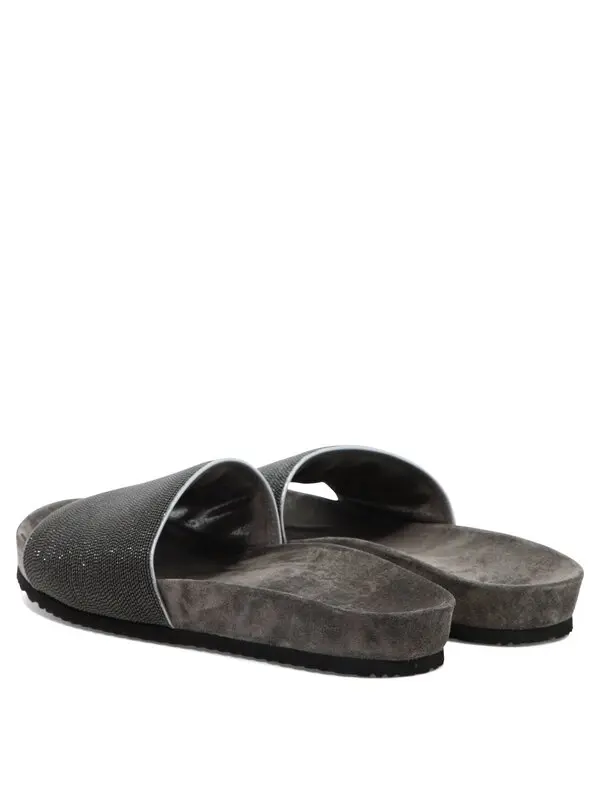 Brunello Cucinelli Suede 'precious' Slides