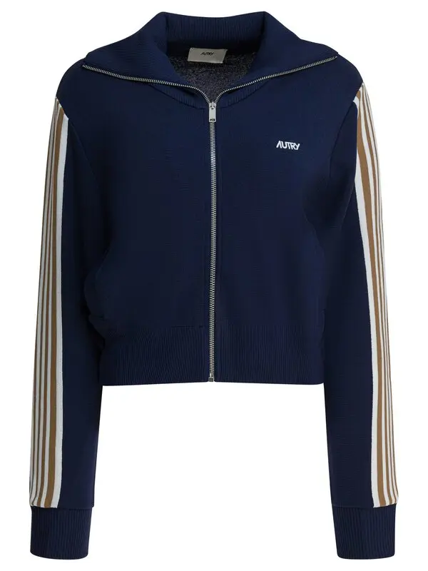 AUTRY Viscose-blend Zippered Sweatshirt - Blue