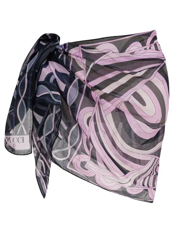 Emilio Pucci Pareo With Iride Print - Black