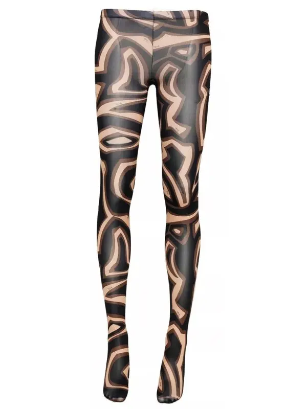 Emilio Pucci Printed Jersey Tights - Black