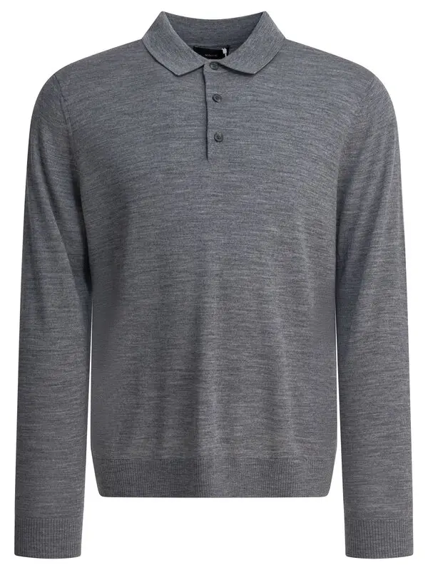 Vince Merino Wool Polo Shirt - Grey