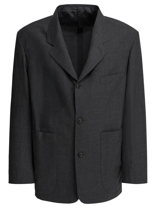 BEAMS Wool Mélange Blazer - Grey
