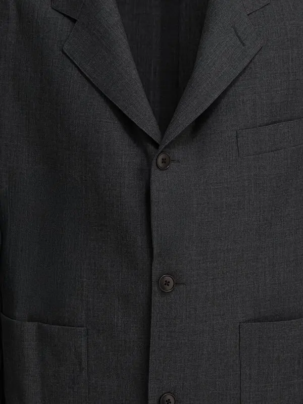 BEAMS Wool Mélange Blazer - Grey