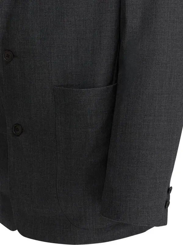 BEAMS Wool Mélange Blazer - Grey