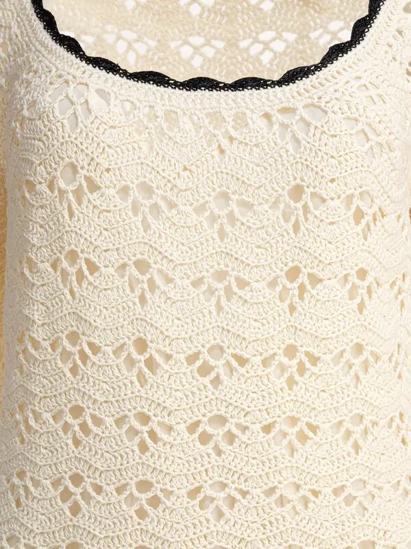 Zimmermann Rhiannon Crocheted Cotton Dress - Beige
