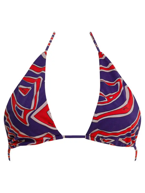 Emilio Pucci Triangle Bikini Top With Labirinto Print - Purple