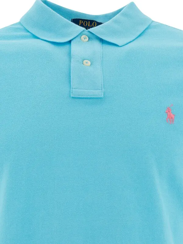 Polo Ralph Lauren Pique Polo Shirt - Light Blue