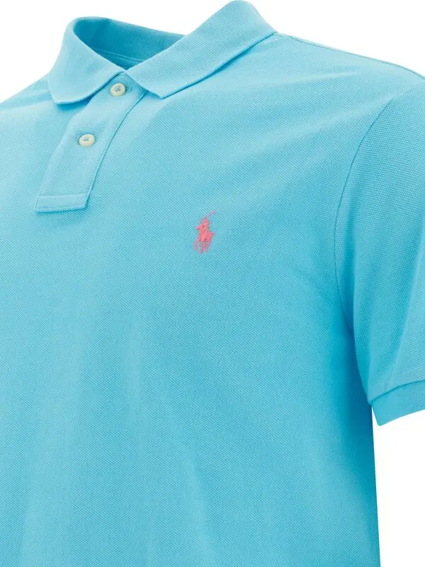 Polo Ralph Lauren Pique Polo Shirt - Light Blue