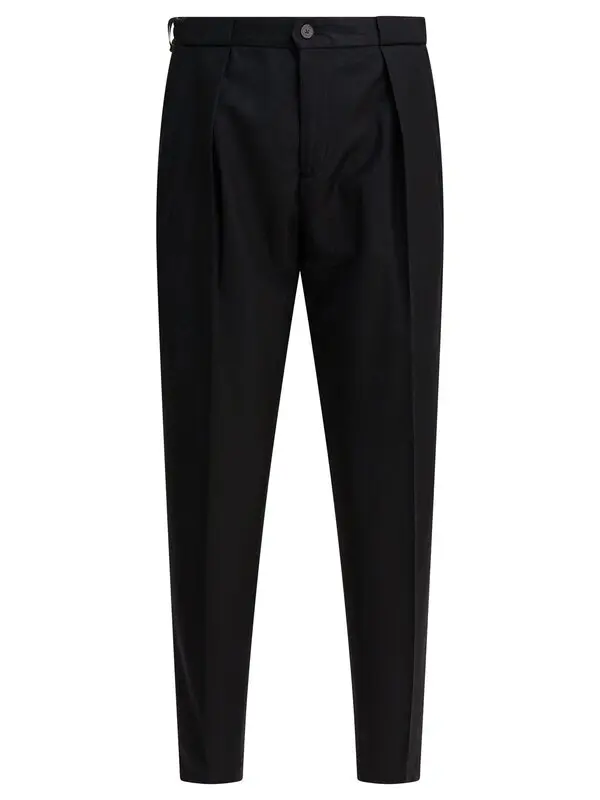 BRIGLIA 1949 Pinstriped Wool-cashmere Trousers - Black
