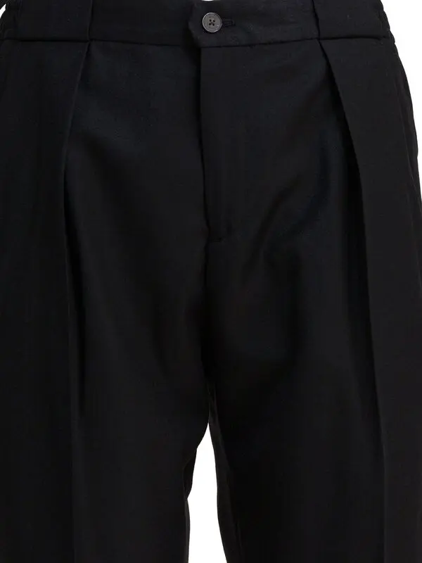 BRIGLIA 1949 Pinstriped Wool-cashmere Trousers - Black