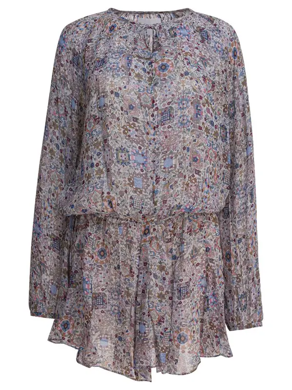 MARANT ETOILE Floral Flared Dress - Beige