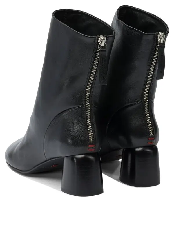 HALMANERA Leather Ankle Boots - Black