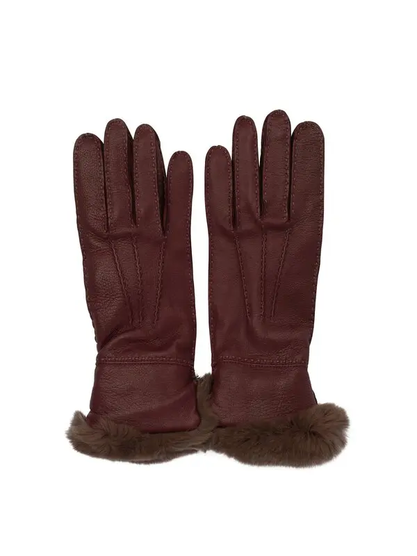 RESTELLI 85' Leather Gloves - Bordeaux