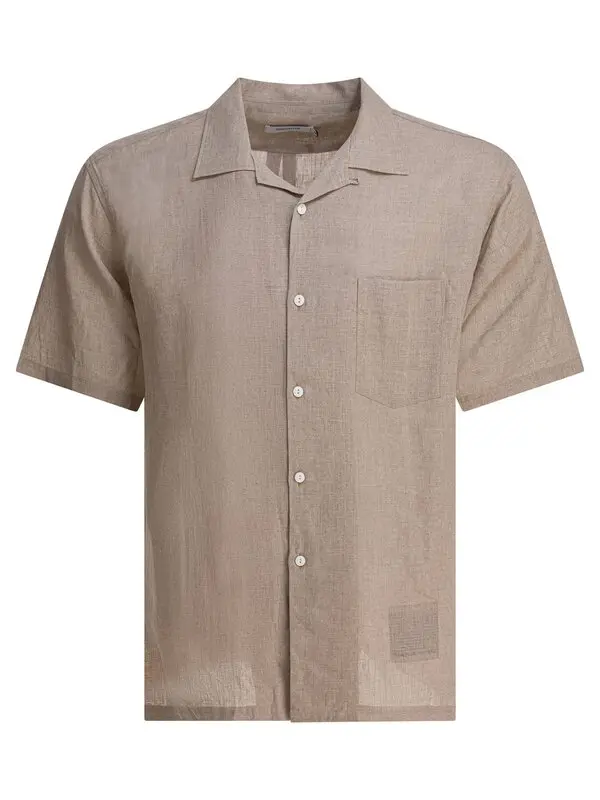 NONNATIVE Voyager' Oxford Linen Shirt - Beige