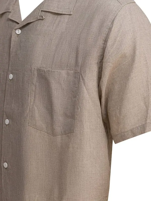 NONNATIVE Voyager' Oxford Linen Shirt - Beige