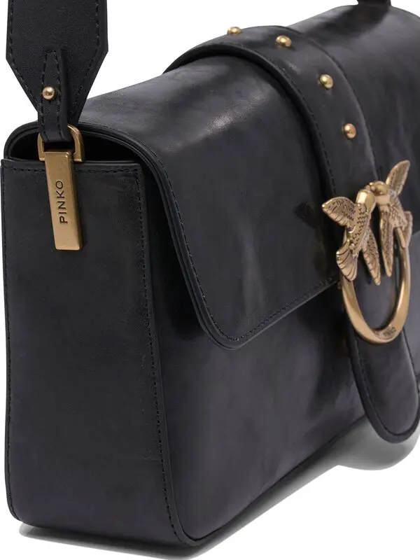 Pinko Leather Crossbody Bag - Black