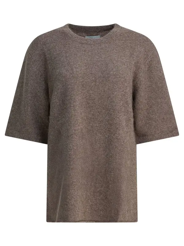 Loulou De Saison Raven Crewneck Wool Blend Sweater - Beige