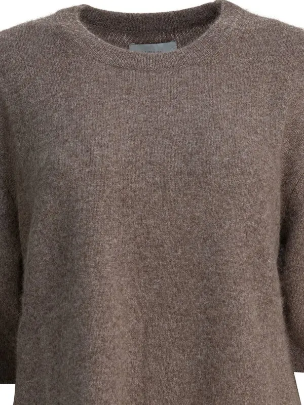 Loulou De Saison Raven Crewneck Wool Blend Sweater - Beige