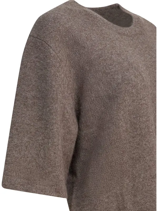 Loulou De Saison Raven Crewneck Wool Blend Sweater - Beige