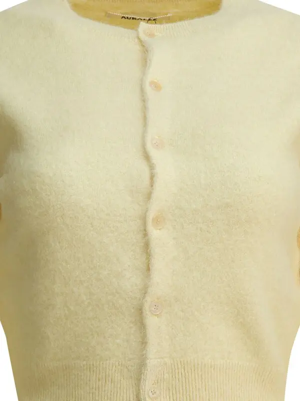 Auralee Alpaca Cardigan In Yellow - 4% Off | Editorialist