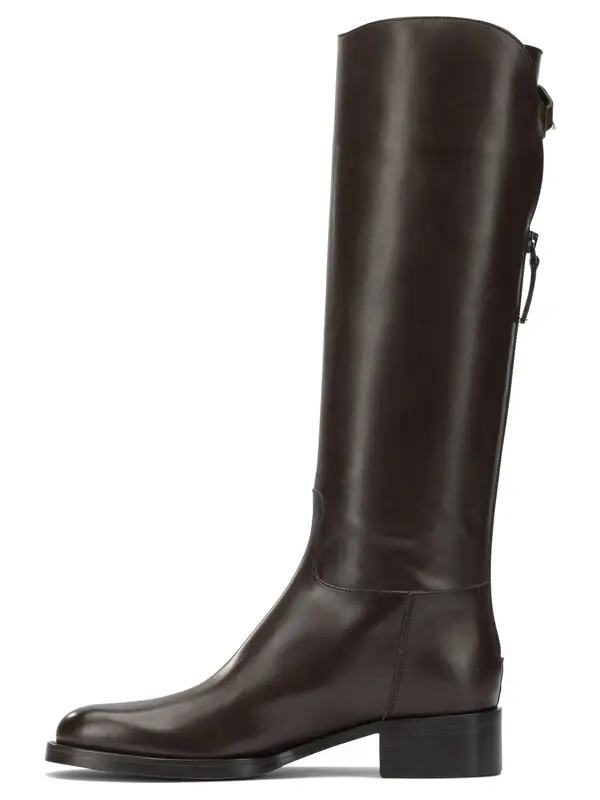 Sartore Leather Knee High Boots - Brown