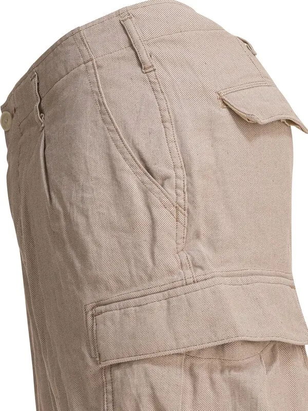 NONNATIVE Linen-acetate Cargo Shorts - Beige