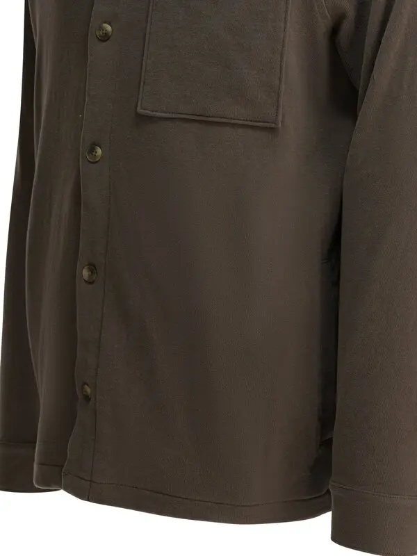 Vince Cotton Suede Overshirt Jacket - Brown