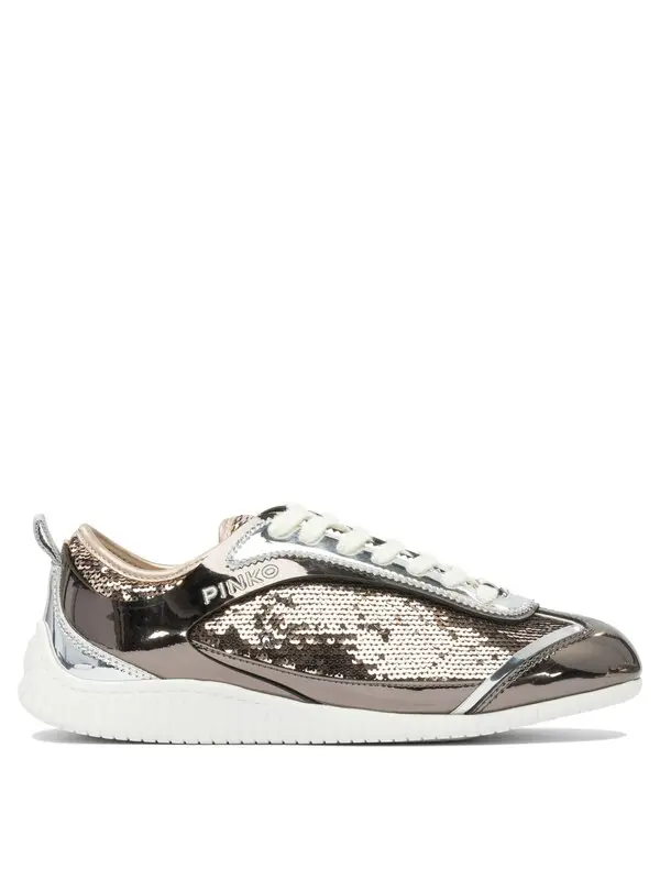 Pinko Lace Up Sneakers - Bronze