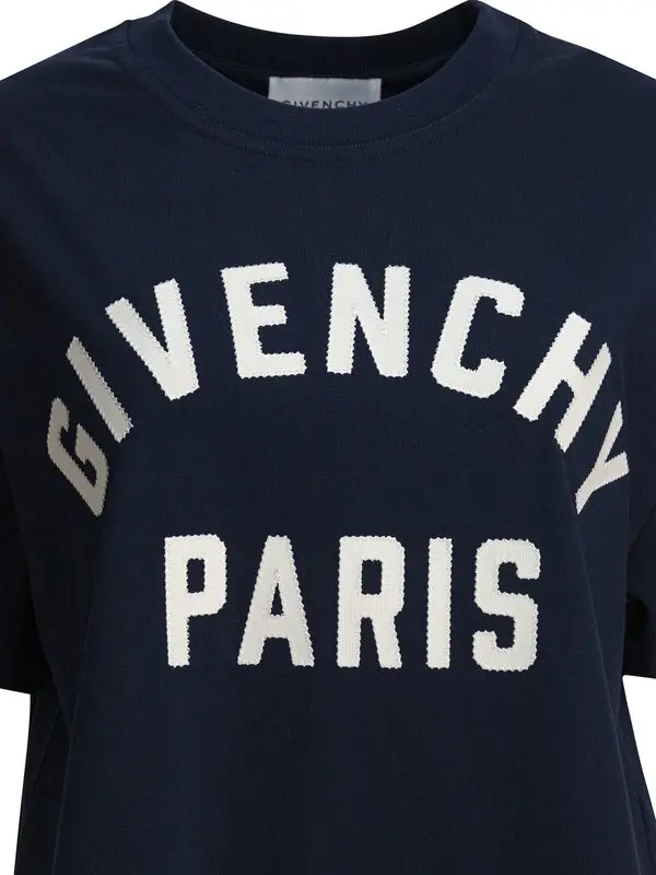Givenchy T-shirt With Paris Logo - Blue