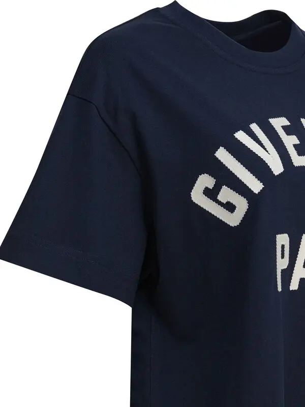 Givenchy T-shirt With Paris Logo - Blue