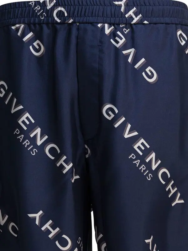 Givenchy Shadow Print Silk Shorts
