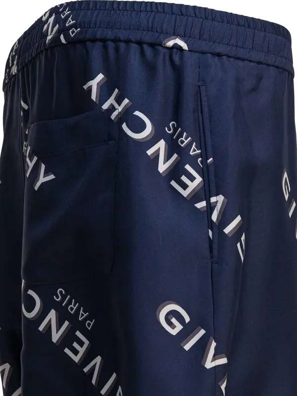 Givenchy Shadow Print Silk Shorts