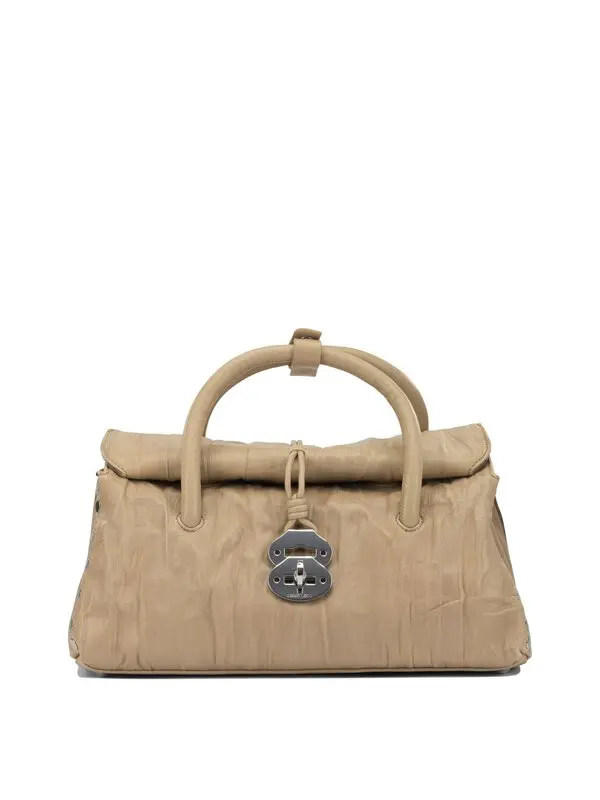 ZANELLATO Dotta Plissé Leather Hand Bag - Beige