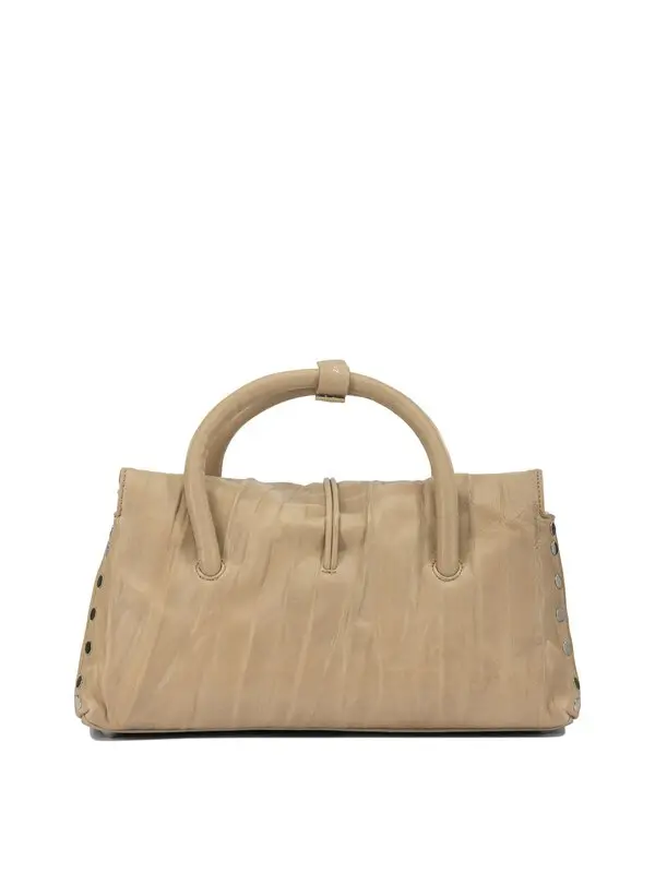 ZANELLATO Dotta Plissé Leather Hand Bag - Beige