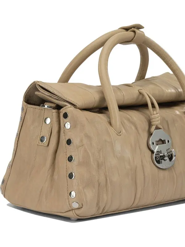 ZANELLATO Dotta Plissé Leather Hand Bag - Beige