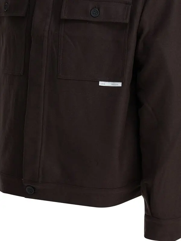 GR10K Wool-blend Overshirt Jacket