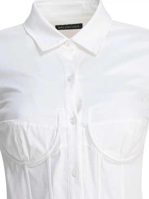 Balenciaga Stretch Poplin Corset Shirt