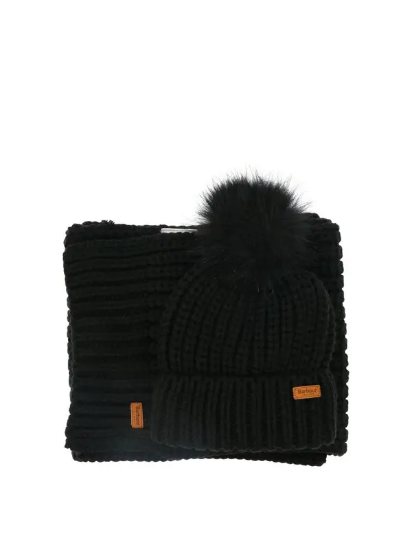 Barbour Beanie And Scarf Set - Black