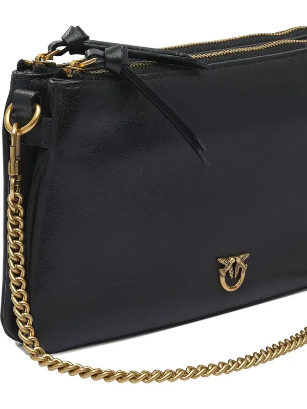 Pinko Leather Crossbody Bag - Black