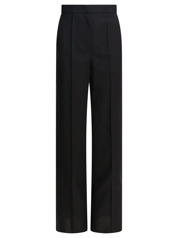 Max Mara Light Wool Straight Trousers - Black