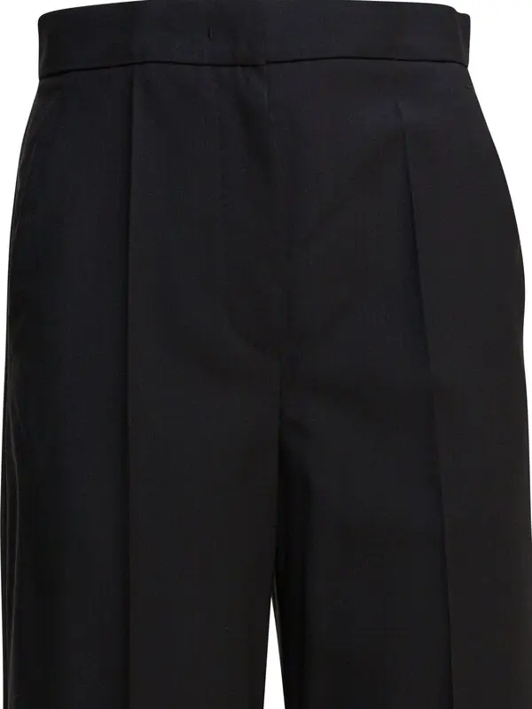 Max Mara Light Wool Straight Trousers - Black