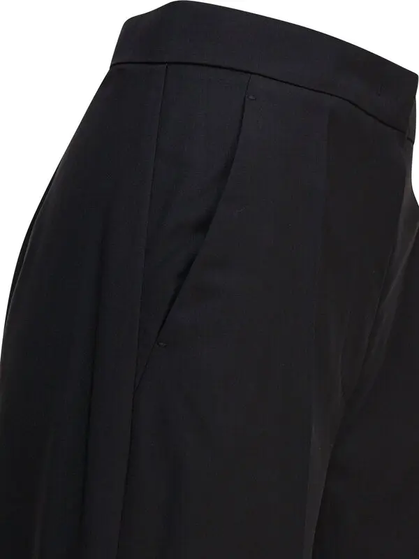 Max Mara Light Wool Straight Trousers - Black