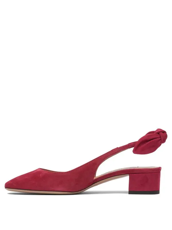 AQUAZZURA Very Bow Tie Sling Heeled Shoes - Red