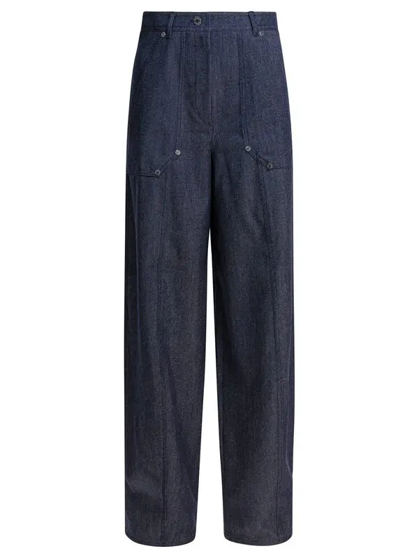 Max Mara Denim-effect Wool Pants