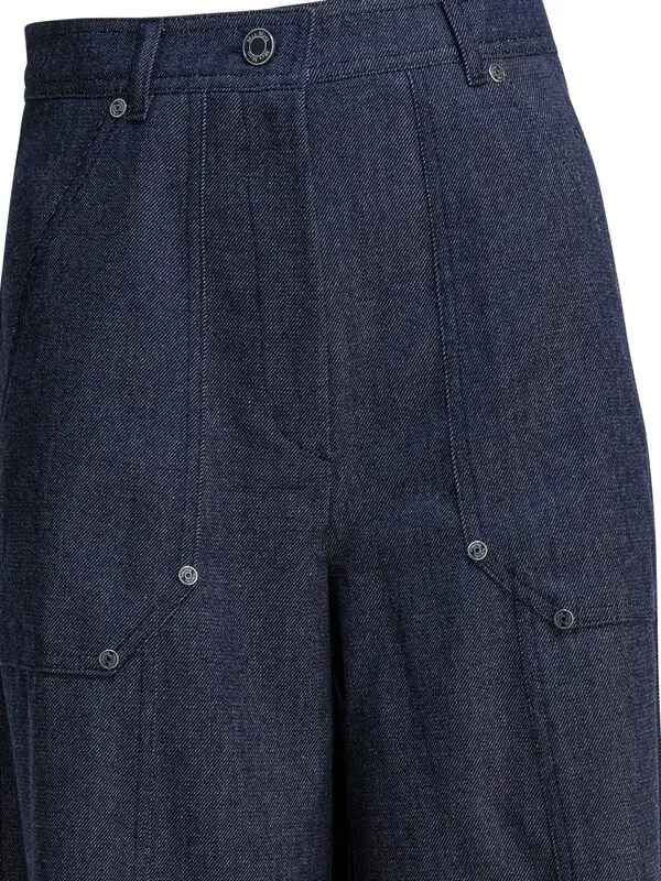 Max Mara Denim-effect Wool Pants