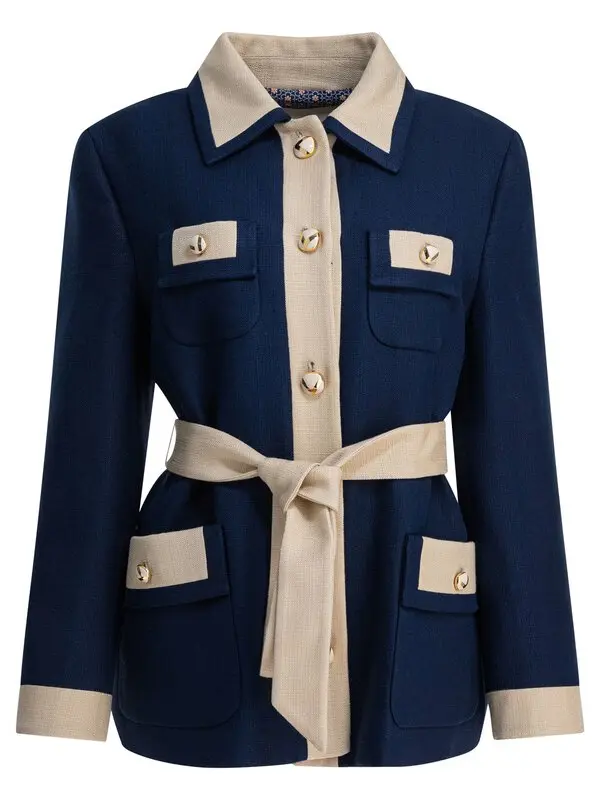 Valentino Garavani Viscose Caban Coat - Blue