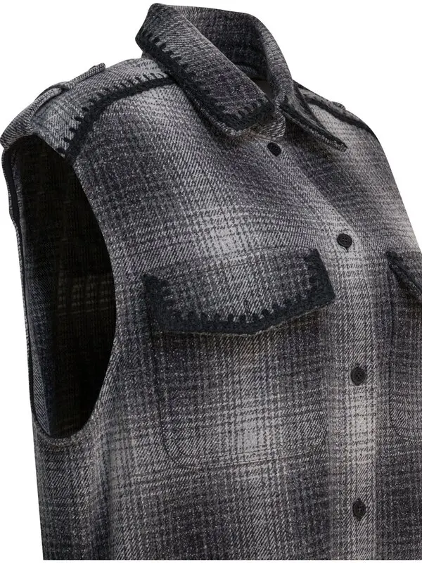 GOLDEN GOOSE Wool-blend Chemisier Shirt Dress - Grey