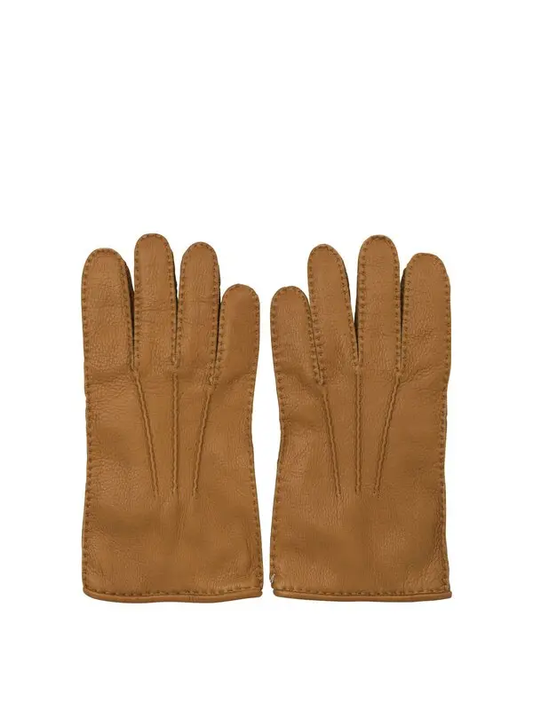 RESTELLI 49/f Leather Gloves - Brown