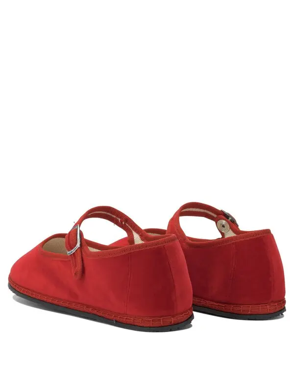 VIBI VENEZIA Velvet Ballerinas - Red