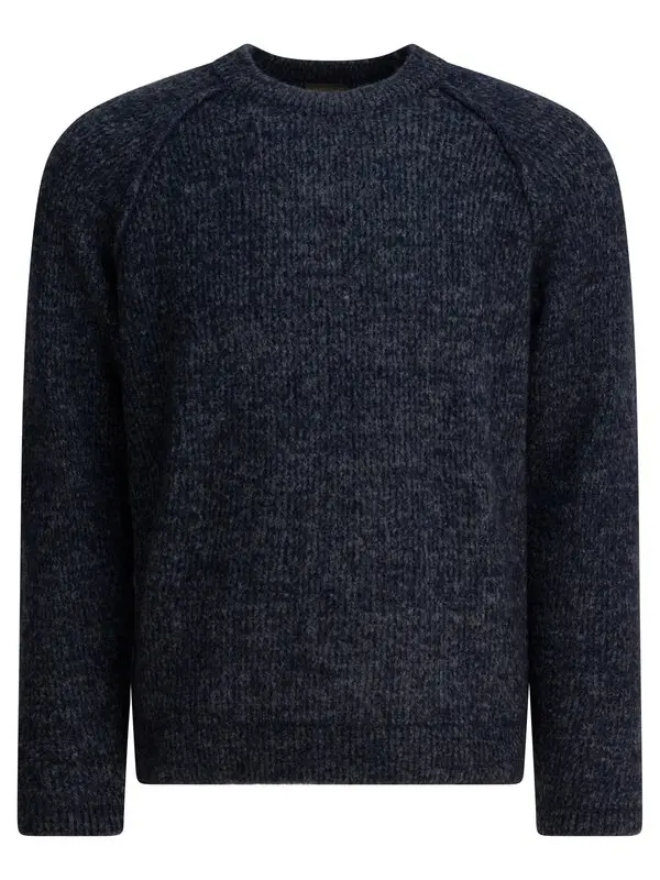RAKKI Wool Blend Crew Neck Sweater - Blue